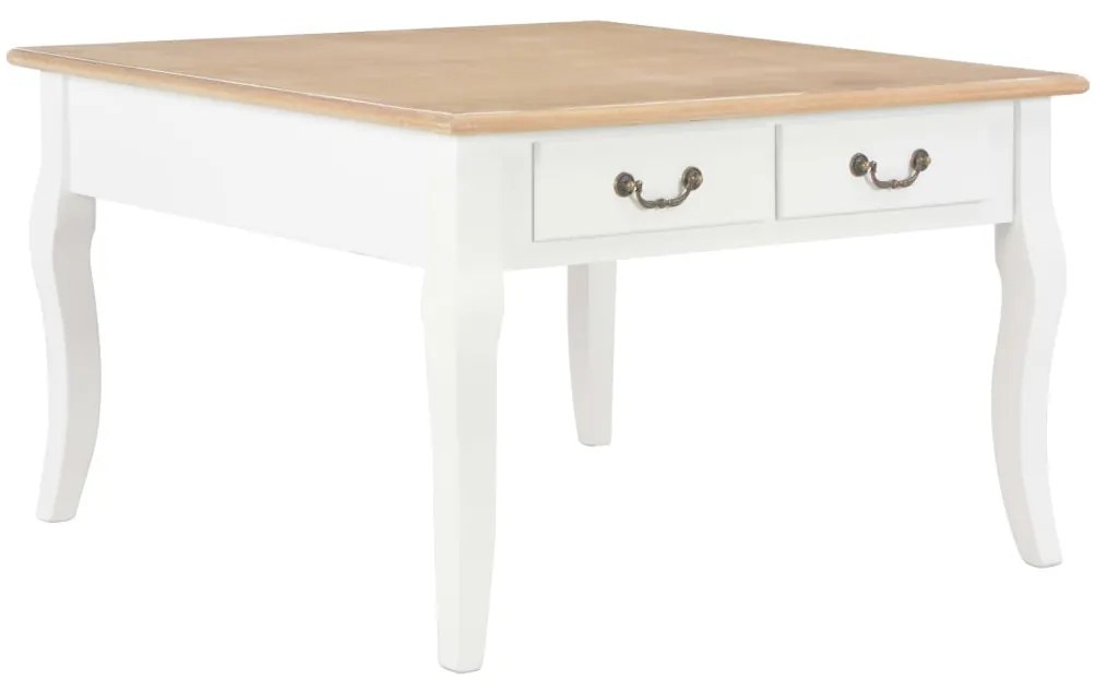 Konferenční stolek - dřevo - hnědo-bílý | 80x80x50 cm