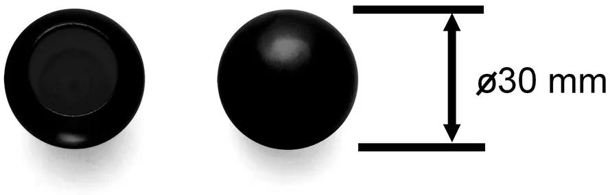 GARNÝŽE-HEBR Garnýž Koule černá jednoduchá 150 cm