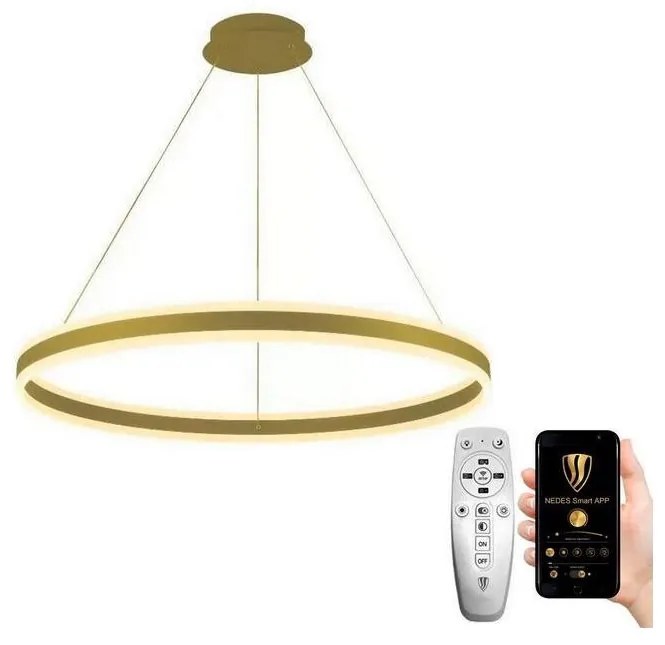 NEDES LED Stmívatelný lustr na lanku LED/110W/230V 3000-6500K + dálkové ovládání ND3572