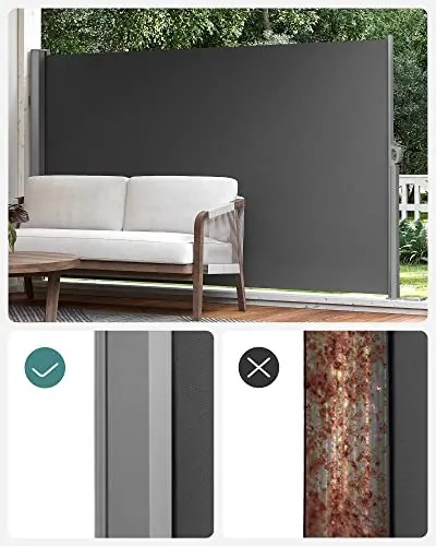 Boční sluneční clona, 160 x 350 cm, antracit