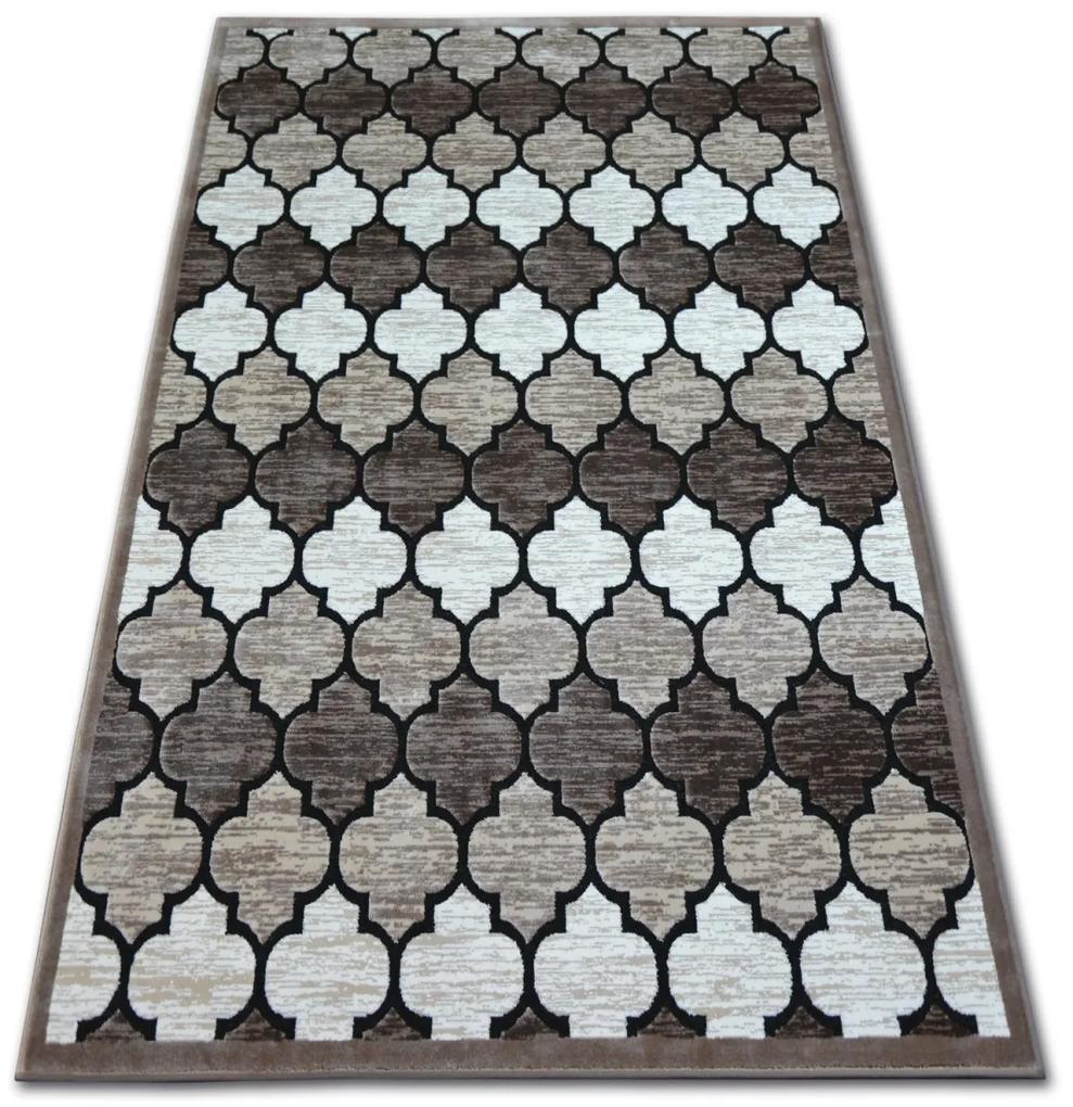 Kusový koberec ACRYLOVY YAZZ 3766 tmavě béžový / losos trellis
