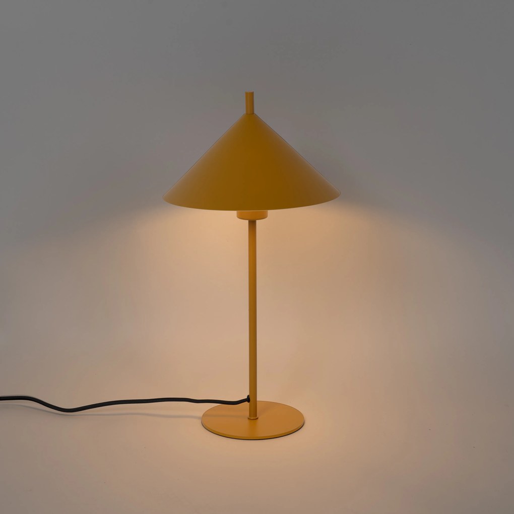 Designová stolní lampa žlutá - Triangolo