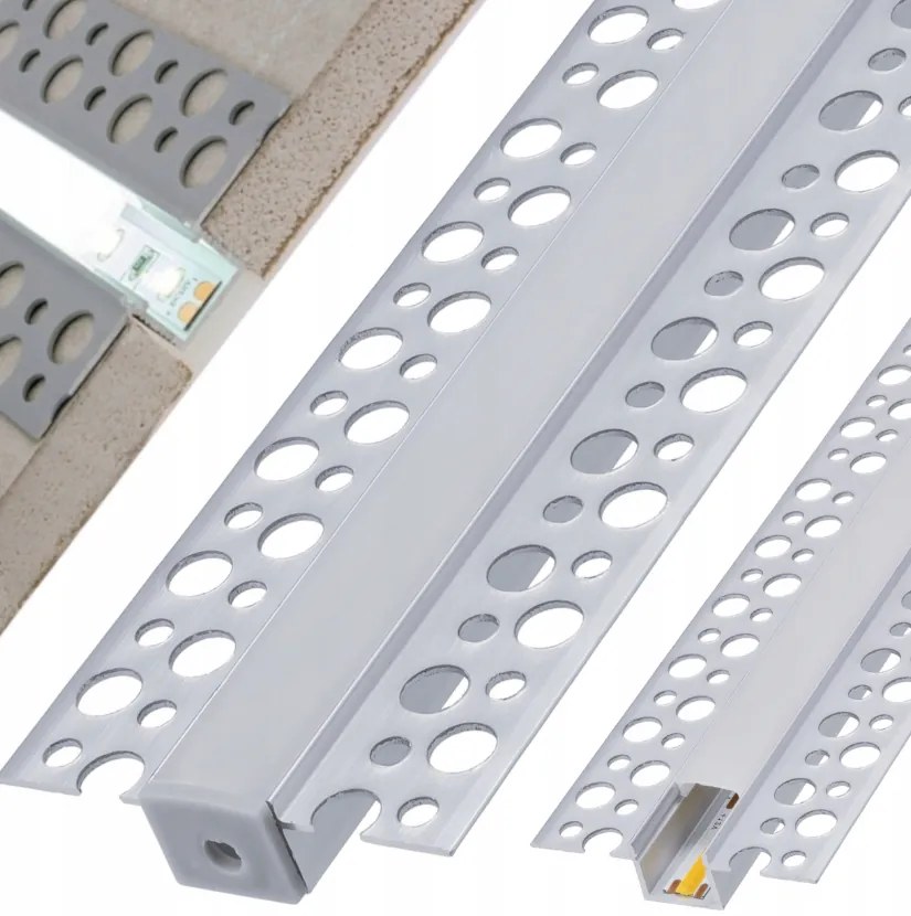 BERGE LED hliníkový profil zapuštěný 1m - sada