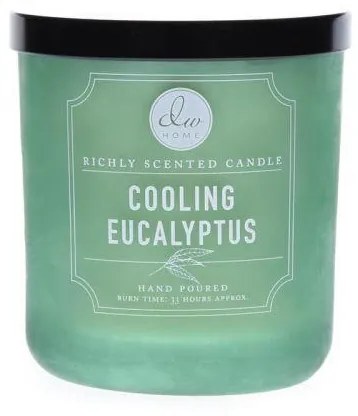 dw HOME Vonná svíčka ve skle - Chladivý eukalyptus 255gr, zelená barva, sklo