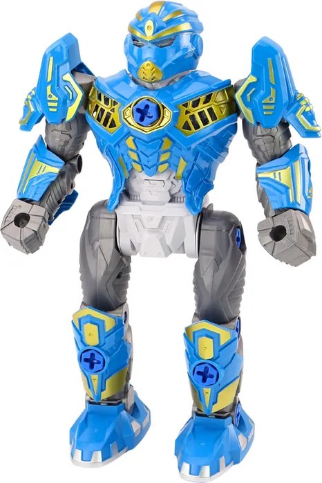 LEAN Toys Robot na šroubování, zbraň, vrtačka, šroubovák, světla, zvuk, modrý