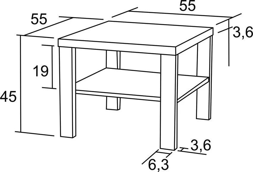 Bradop Konferenční stolek Lubko K116 | Provedení: DS-Dub sonoma