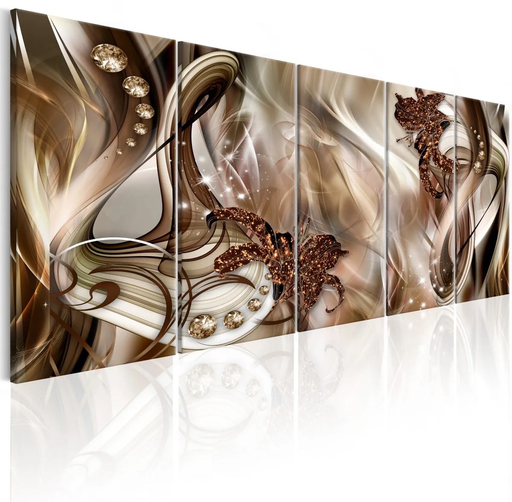 Murando DeLuxe Abstraktní obraz - hnědá záře Velikost: 125x50 cm