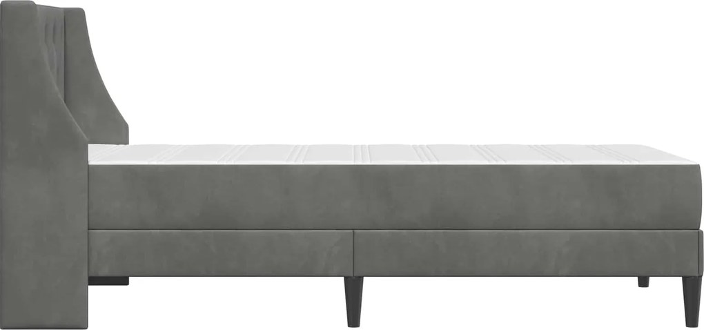 Rám postele s matrací s matrací Tmavě šedá 80 x 200 cm samet 3414760