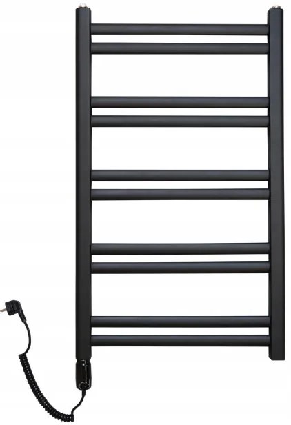 Regnis Retro, elektrické topné těleso 540x1280 mm, 600W, černá matná, RETRO1280/540/D500/BLACK/ELE
