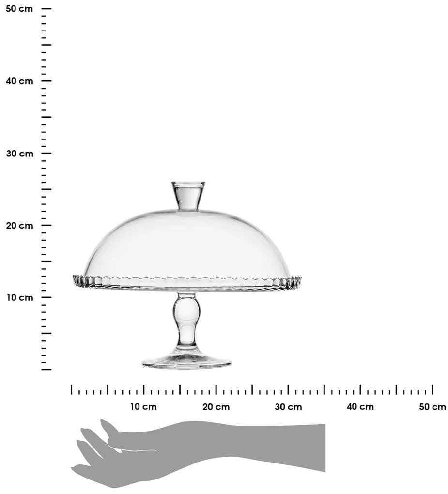 Skleněný servírovací tác na noze Lara1, (fi) 32 cm