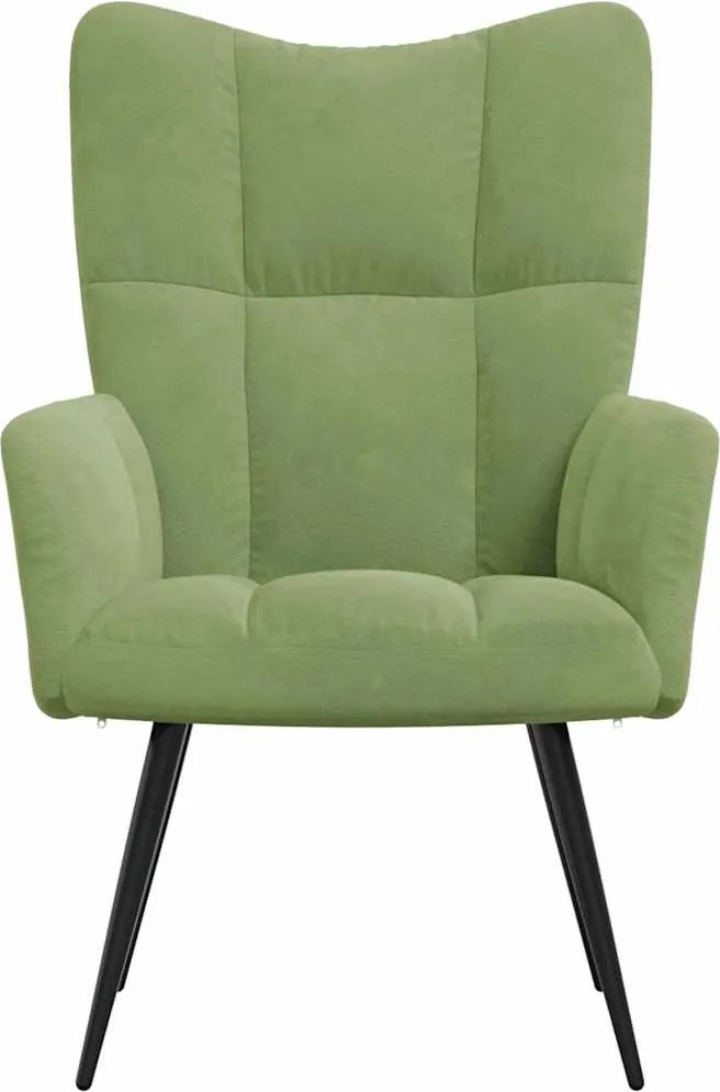 Relaxační křeslo světle zelené samet 328076