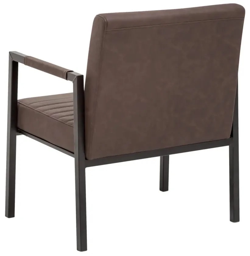 furniture-nabytek.cz - Masivní křeslo Weston z umělé kůže, hnědé – 78×61×89 cm