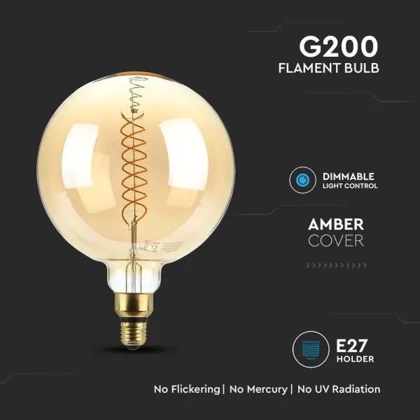 LED Stmívatelná žárovka FILAMENT G200 E27/8W/230V 1800K