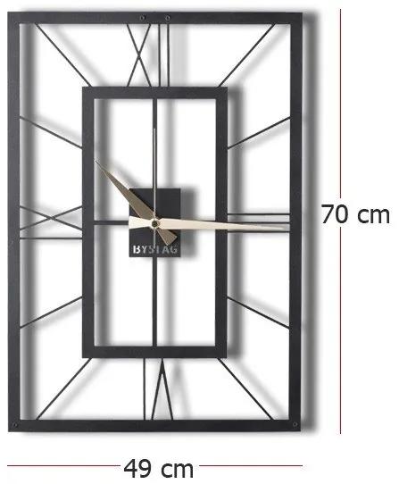 Wallexpert Dekorativní kovové nástěnné hodiny November XL, Černá