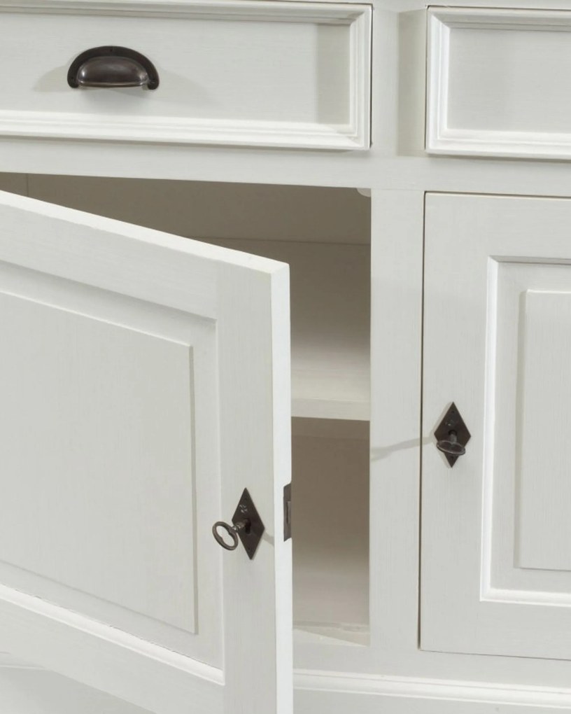 Komoda Brighton 180x55x95cm white&natural grey