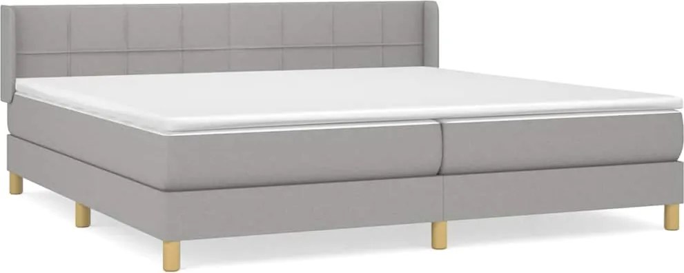 Box spring postel s matrací světle šedá 200 x 200 cm textil 3130297