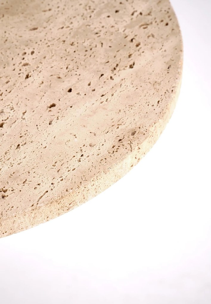 Konferenční stolek Traverso 45 cm travertin/bílý