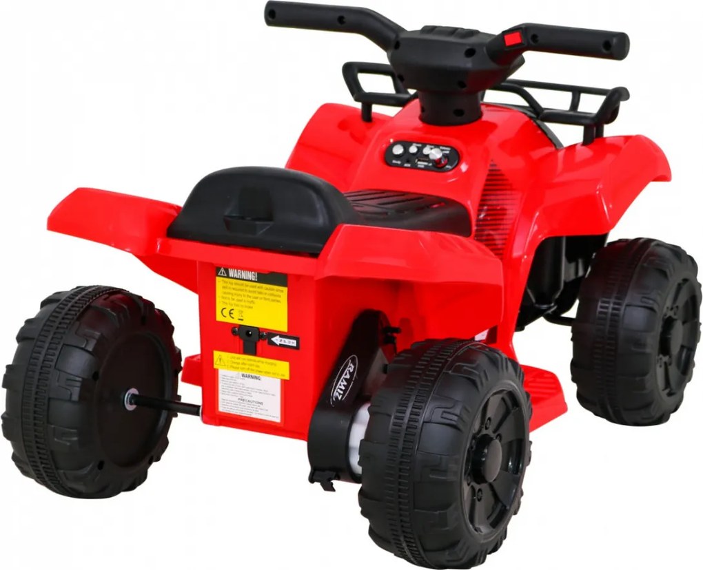 Ramiz Dětská čtyřkolka na baterie Storm červená + motor 25W + MP3 USB + LED
