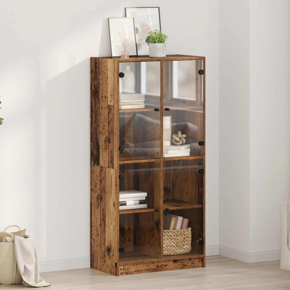 Vysoký bufet Staré dřevo 68 x 37 x 142 cm Kompozitní dřevo 3402629