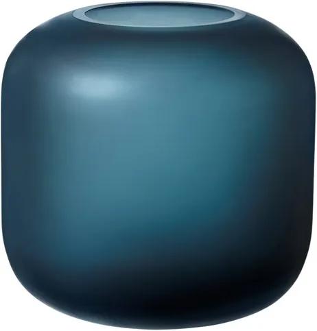 Blomus Skleněná váza OVALO 17 cm modrá mat