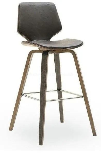 design4life Barová židle RANTA vintage tmavě hnědá, pálený dub