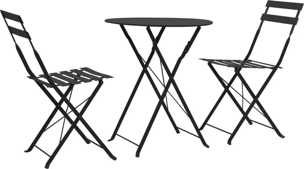 vidaXL 3dílný bistro set ocelový [44356] Barva: Bílá