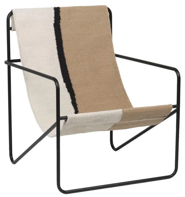 Ferm Living Křeslo Desert Lounge Chair, black/soil