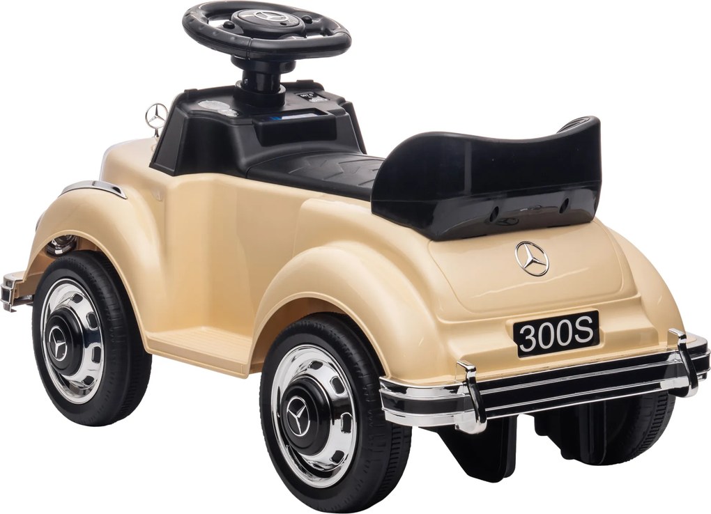 AIYAPLAY Posuvné dětské auto Mercedes Benz Design 300 S Design, béžová barva