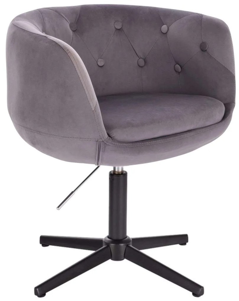 LuxuryForm DESIGN Křeslo MONTANA VELUR na černém kříži - šedé