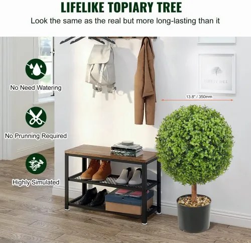 Umělé topiary Zimostrázové stromy, 61 cm vysoké (2 kusy)