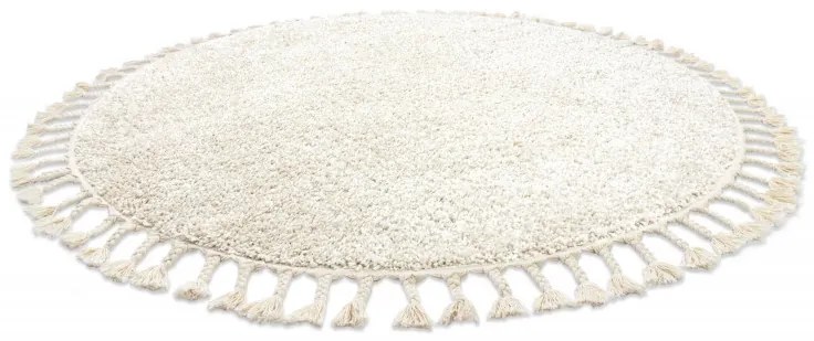 Dywany Łuszczów, Kusový koberec Berber 9000 cream kruh, 160x160 (průměr) kruh, bílá, ložnice
