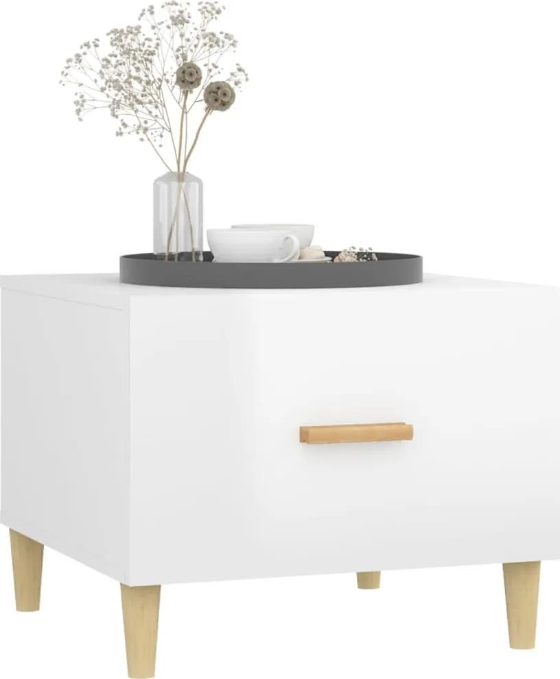 vidaXL Konferenční stolek 50 x 50 x 40 cm kompozitní dřevo [812720] Barva: bílá s vysokým leskem