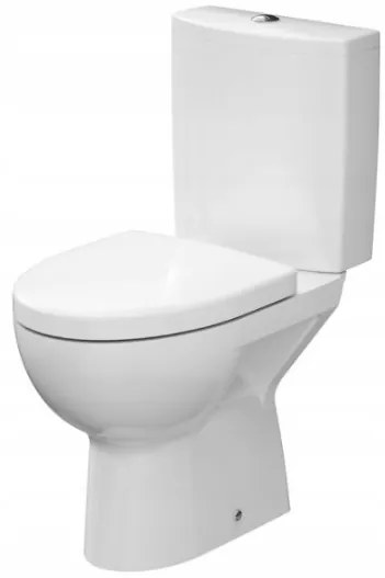 Cersanit Parva, kombi wc s horizontálním odtokem, boční přívod vody a splachováním 3/6L + antibakteriálním sedátkem z doruplastu s pomalým zavíráním, bílá, K27-002