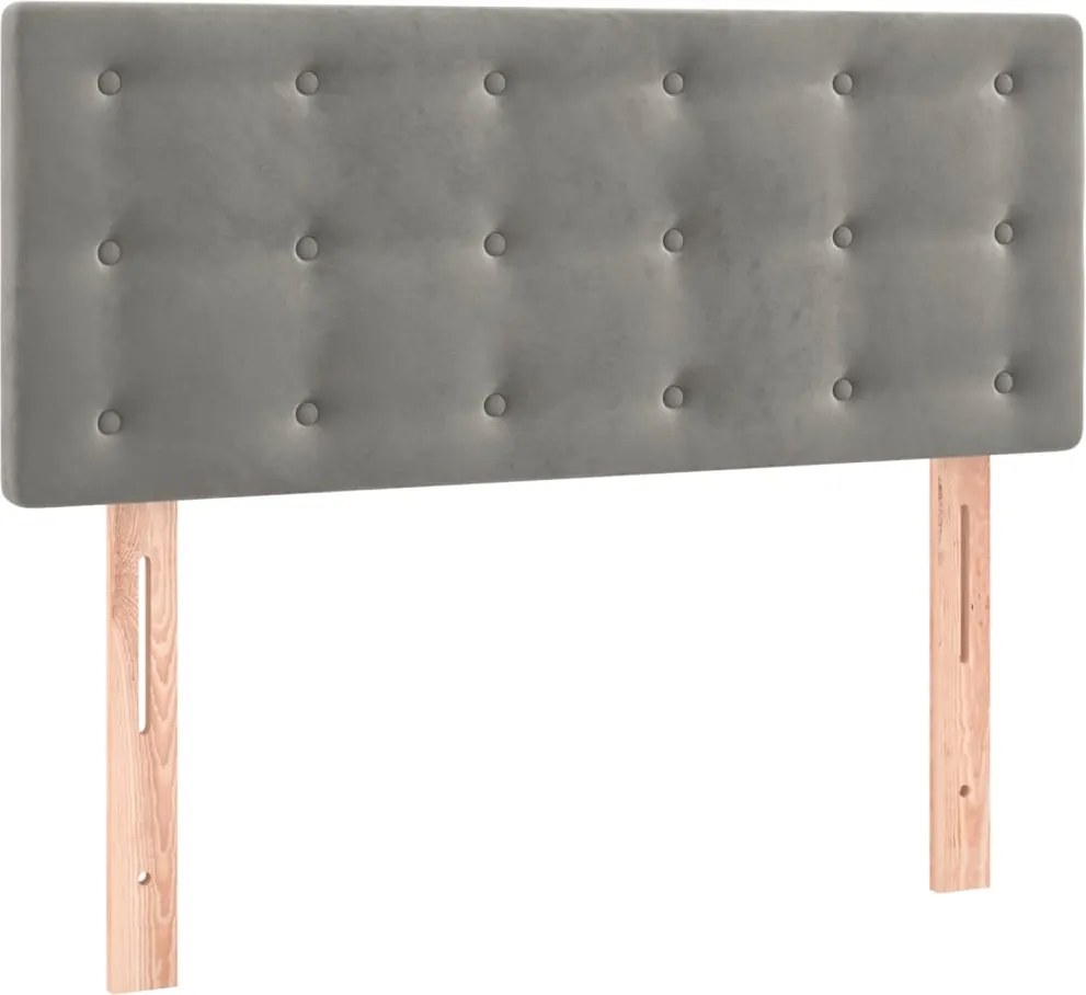 Box spring postel s matrací světle šedá 80 x 200 cm samet 3141509