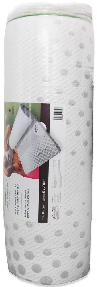 Vrchní matrace (přistýlka) z latexové pěny DREAMPUR® grey dots 8,5 cm - 200x200 cm
