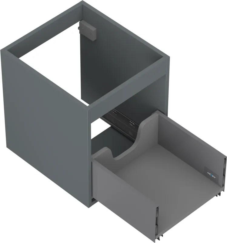 Mexen Box-A, závěsná skříňka 40 cm, 1 zásuvka, grafitová matná, 91AX0-0400-470-1-66