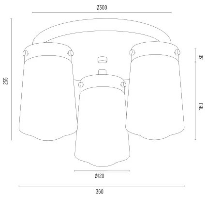 Argon 6165 - Přisazený lustr PASADENA 3xE27/15W/230V zlatá/bílá