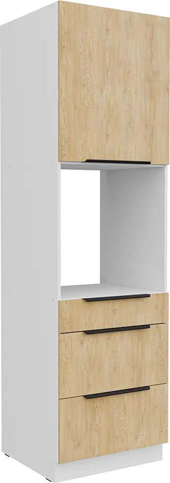 CREMONA bc | vysoká skříňka 60 DPS-210 3S1F na vestavnou troubu | PREMIUM BOX | 60 cm | bílá/cremona