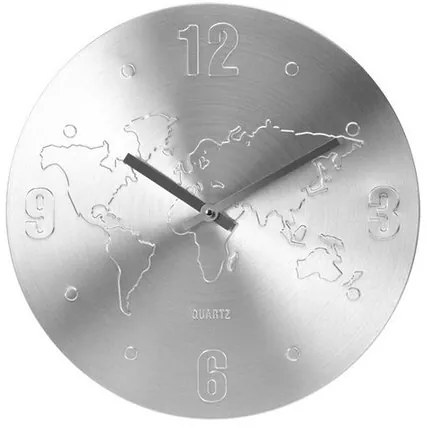 Nástěnné hodiny World stříbrná, 35 cm