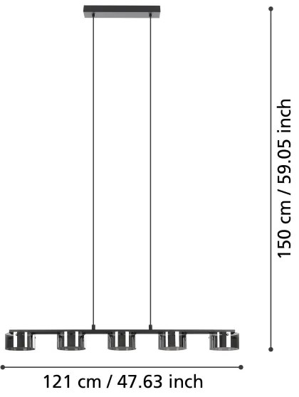 Eglo 39875 - LED Stmívatelný lustr na lanku COPILLOS 5xLED/5,4W/230V