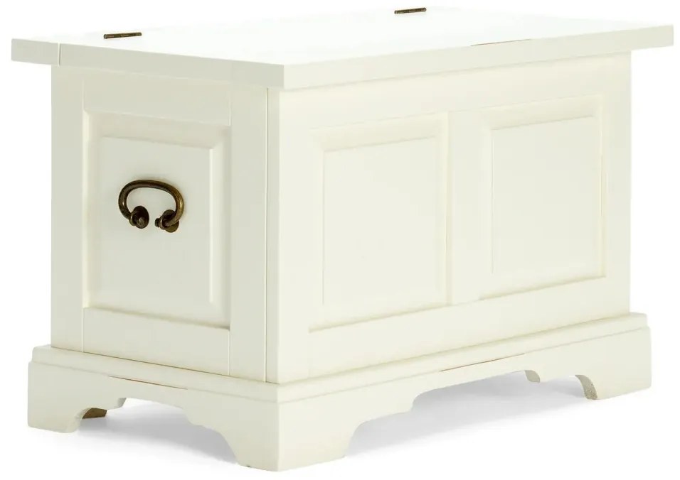 furniture-nabytek.cz - Masivní truhlice Catello z borovice a MDF, lakovaná, bílá – 80×44×50 cm