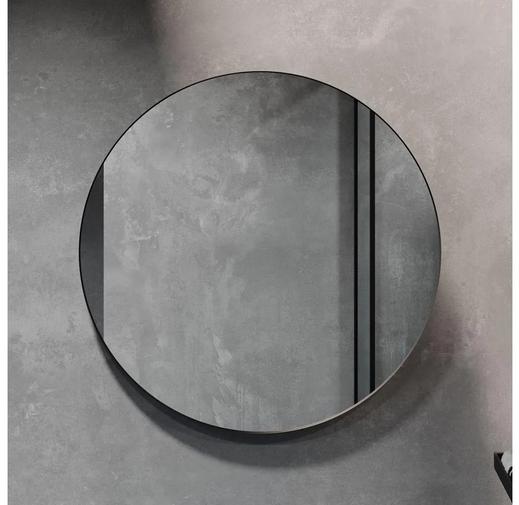 BATH DELUXE 01-080-09-02-00 - Koupelnové zrcadlo BORGSTED pr. 80 cm černá 01-080-09-02-00