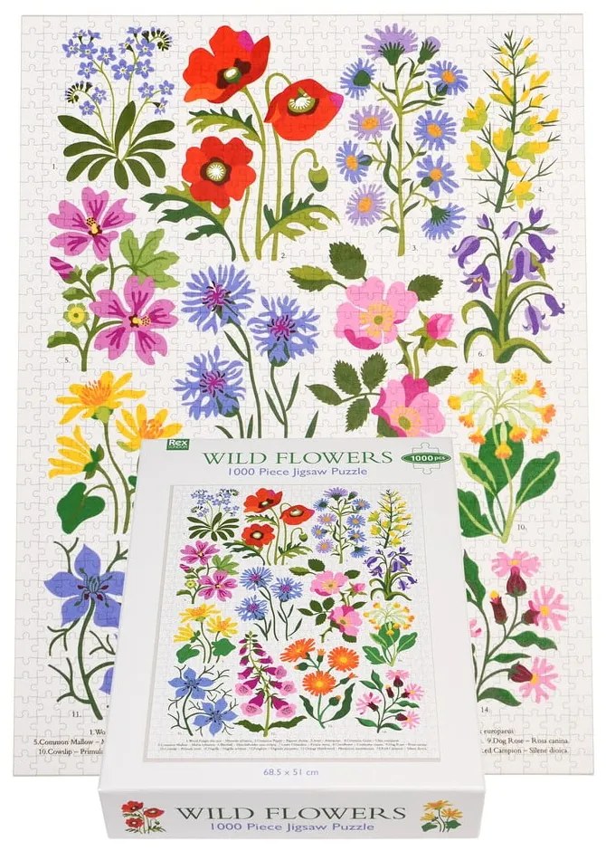 Puzzle (počet dílků 1000) Wild Flowers – Rex London Biano.cz