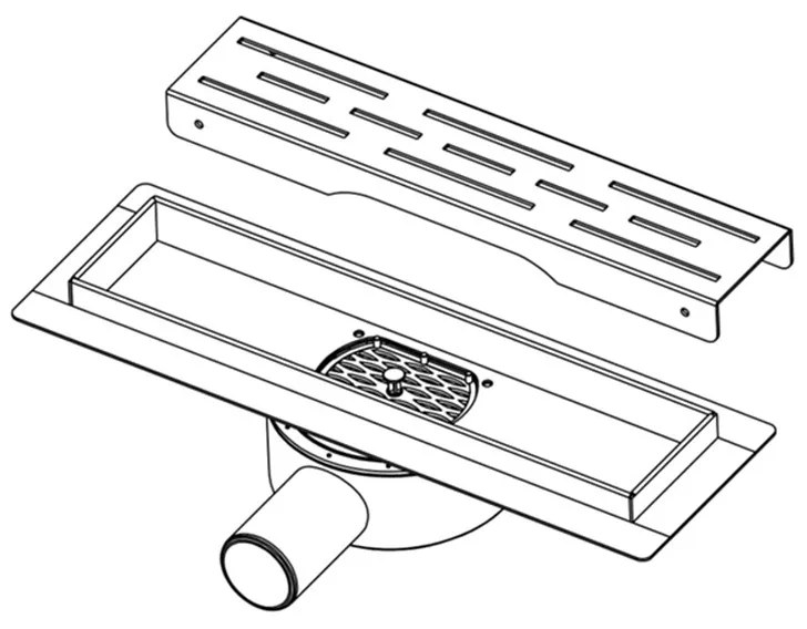 BPS-koupelny Sprchový odtokový žlab 2in1 DL02  100 cm, satén