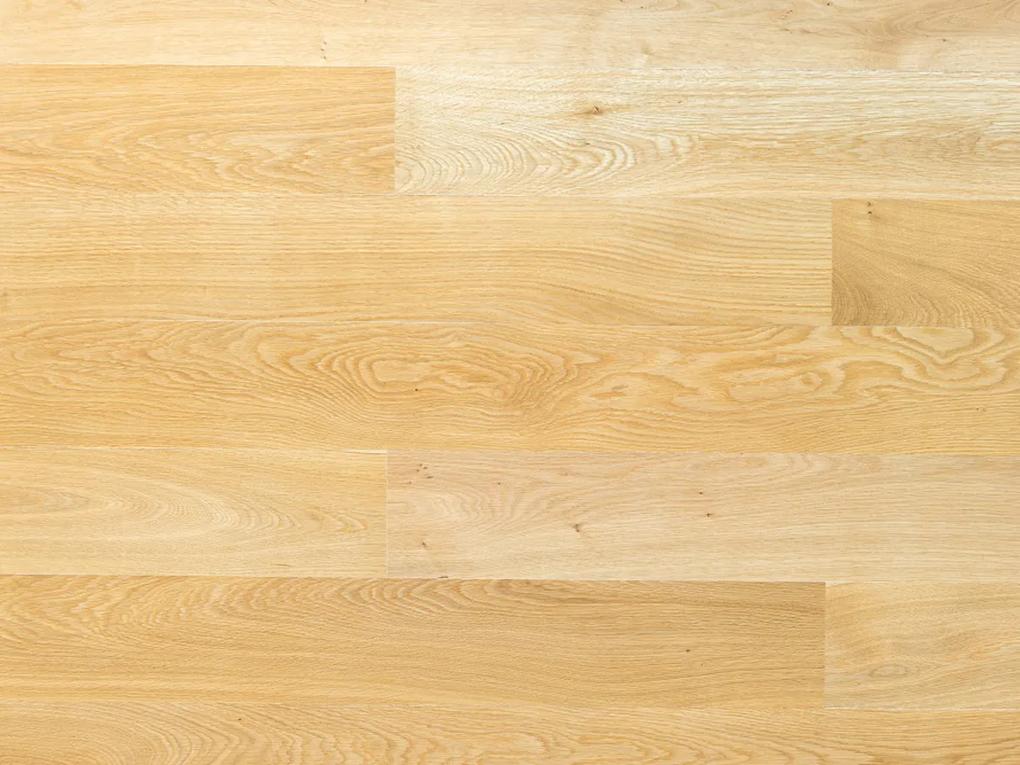 Dřevěná dubová masivní podlaha  Doprava zdarma Kvalita: B, Povrchová úprava: Kartáč + barevný olej, Rozměry: 1500 x 125 x 21 mm