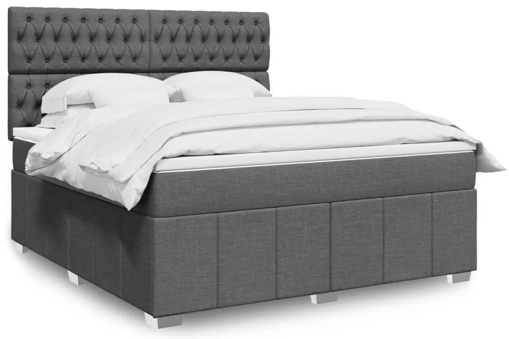 Box spring postel s matrací tmavě šedá 180x200 cm textil 3294055