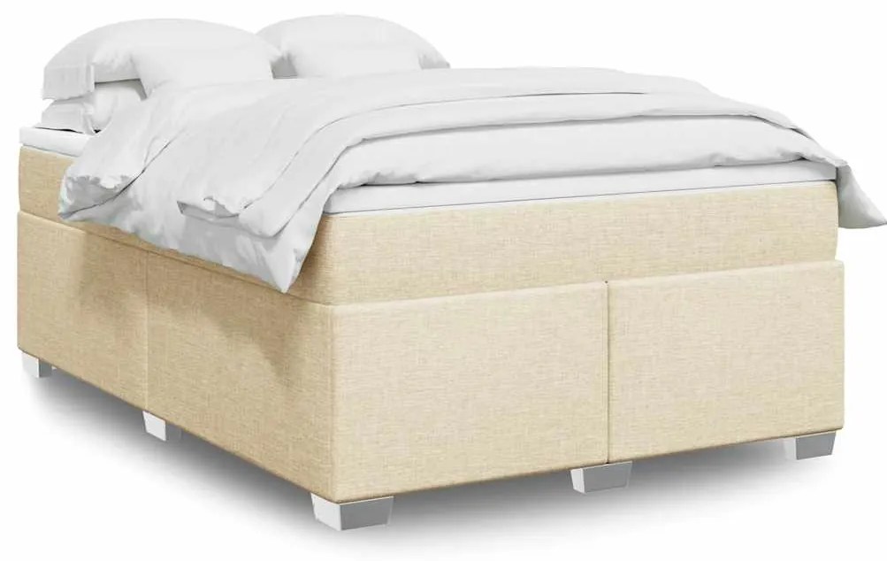 Box spring postel s matrací krémová 140x190 cm textil 3285135
