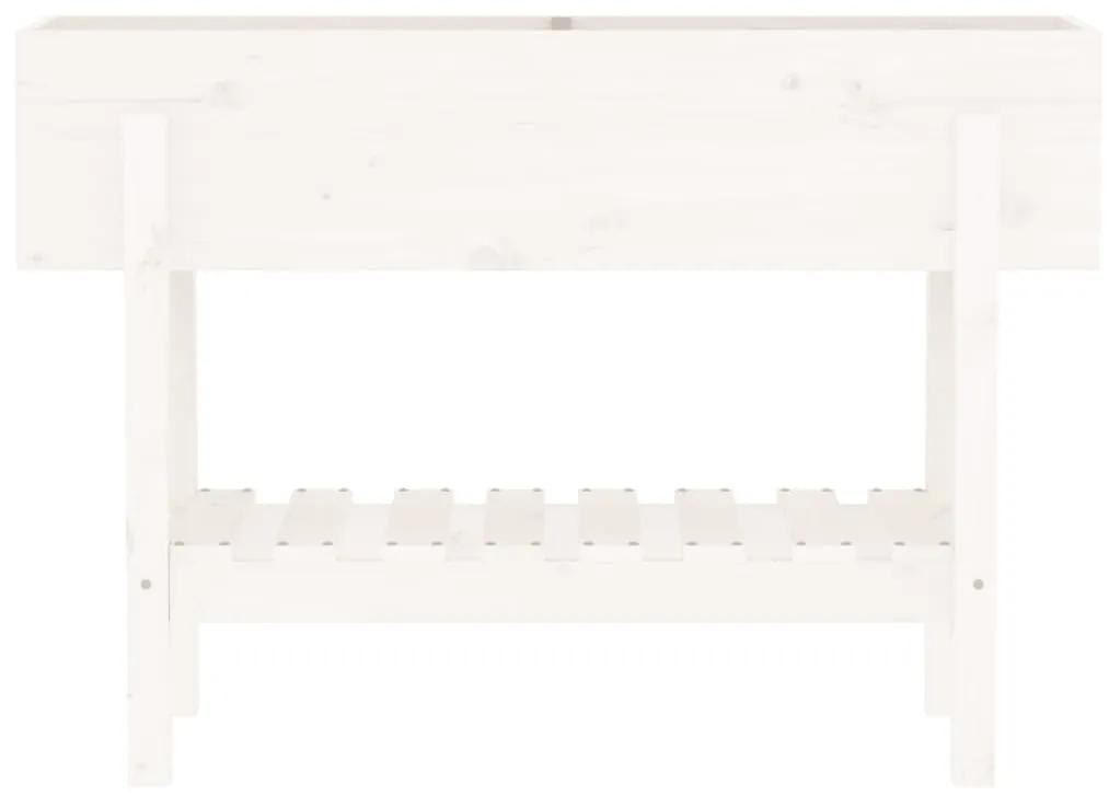 Zahradní vyvýšený záhon bílý 101 x 30 x 69 cm masivní borovice,  825241