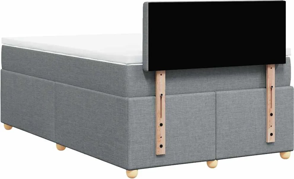 Box spring postel s matrací světle šedá 120x190 cm textil 3286633