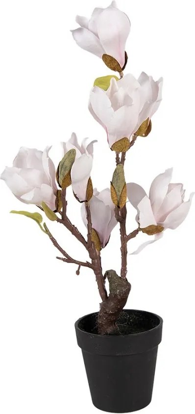 Dekorační stromek Magnolia s narůžovělými květy - 12*12*40 cm